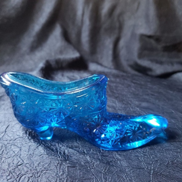 Fenton | Art | Vintage Fenton Blue Glass Shoe | Poshmark